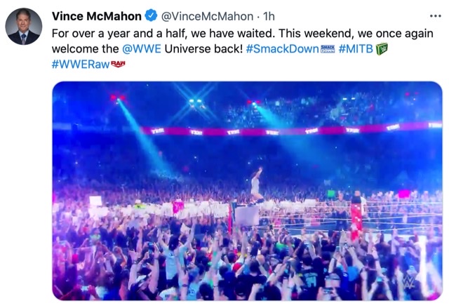 WWE will open its doors and arms to welcome the fans back home, where ...
